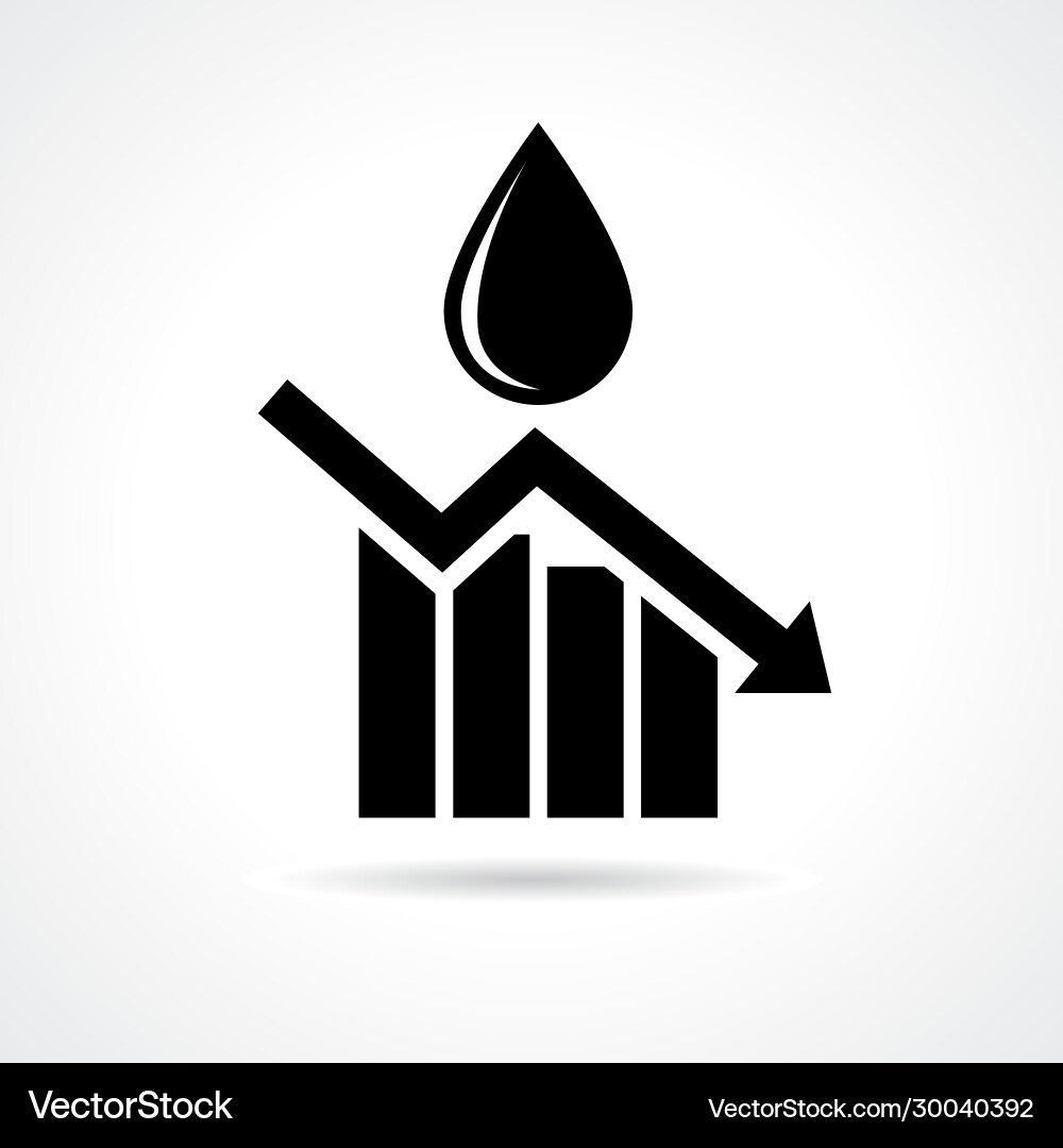 Oil price growth icon flat Royalty Free Vector Image
