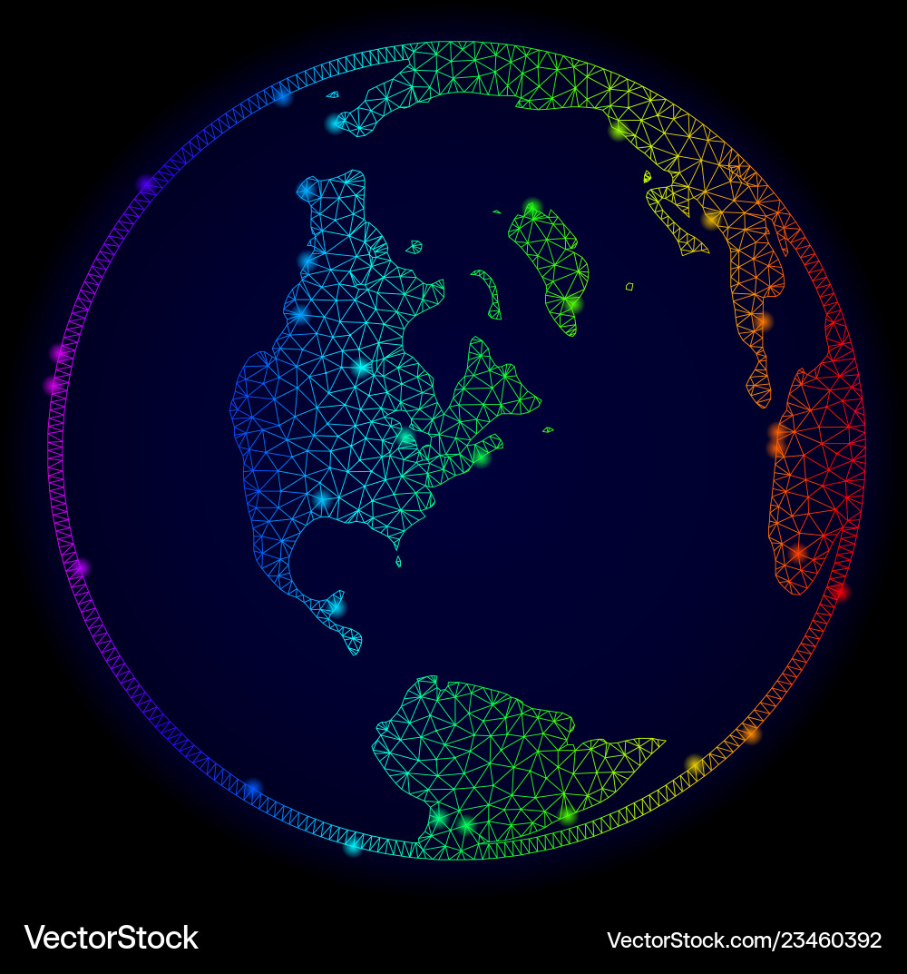 Polygonal 2d spectrum mesh map of global Vector Image