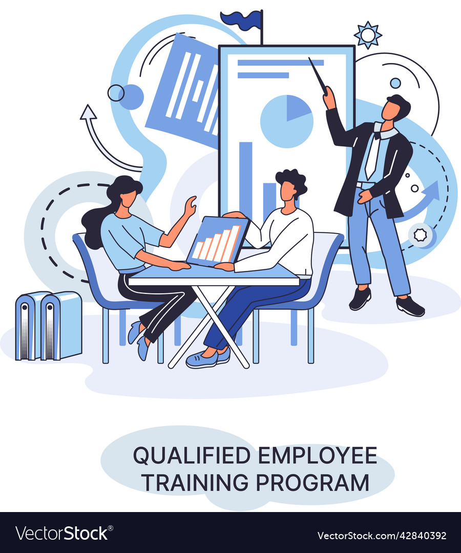 Qualified employee training program refresher Vector Image