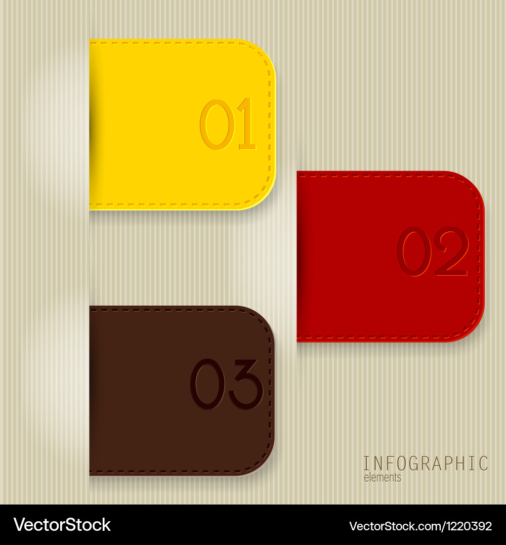 Set of bookmarks stickers labels tags numbered Vector Image