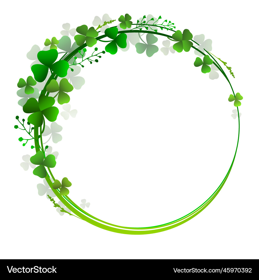 Shamrock or clover decorative wreath element Vector Image