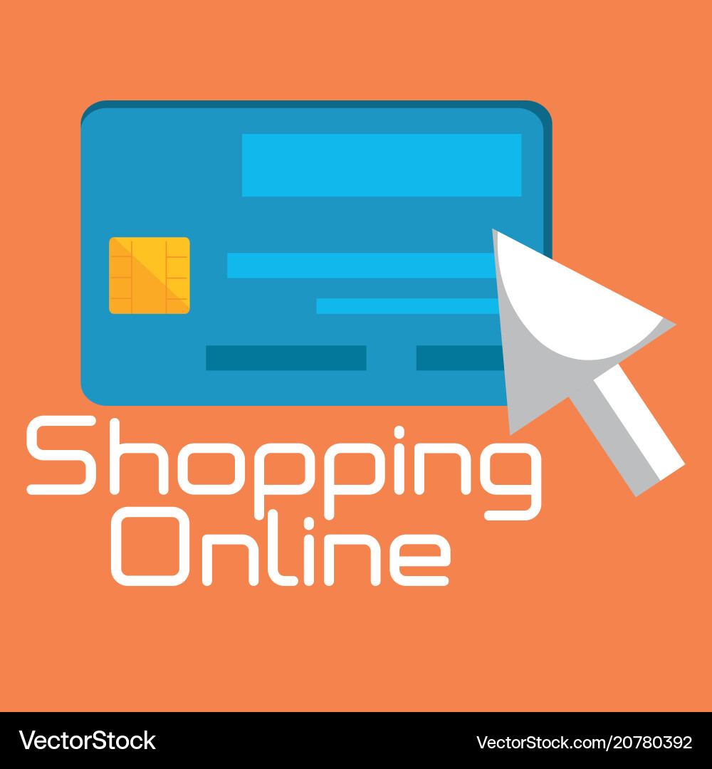 Shopping online with credit card Royalty Free Vector Image
