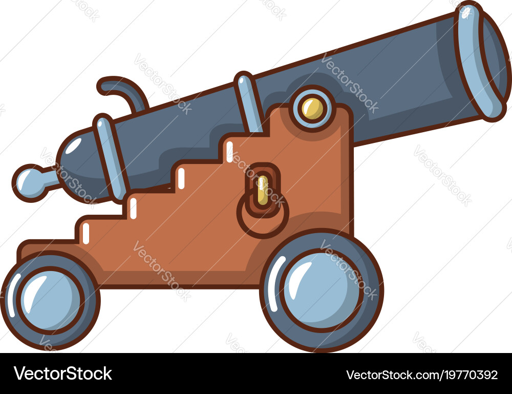 Siege gun icon cartoon style Royalty Free Vector Image