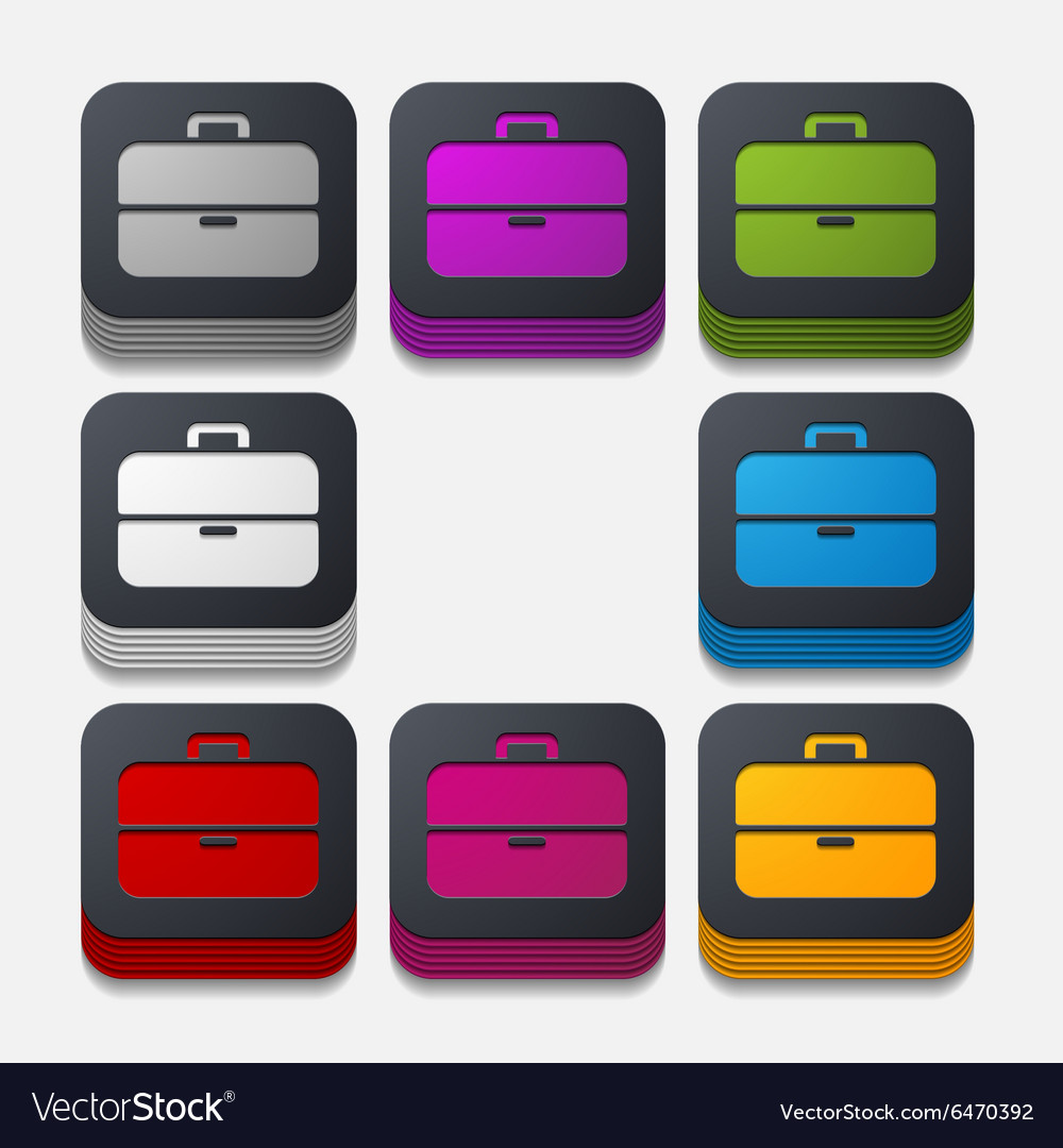 Square button portfolio Royalty Free Vector Image