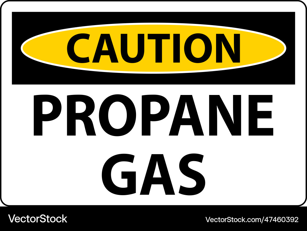 Symbol propane caution label propane gas sign Vector Image
