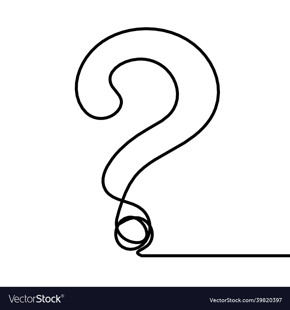 Abstract question mark continuous lines drawing Vector Image