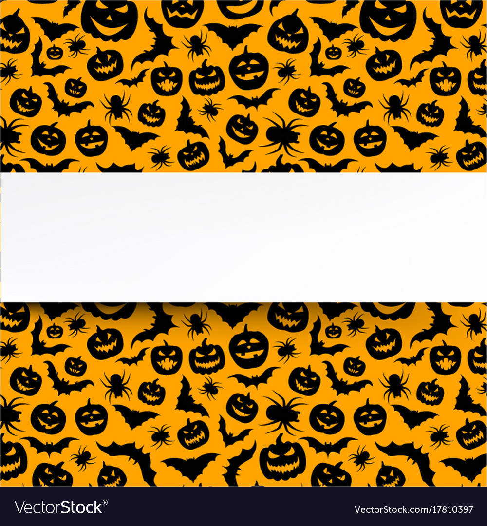 Background with orange halloween pattern Vector Image