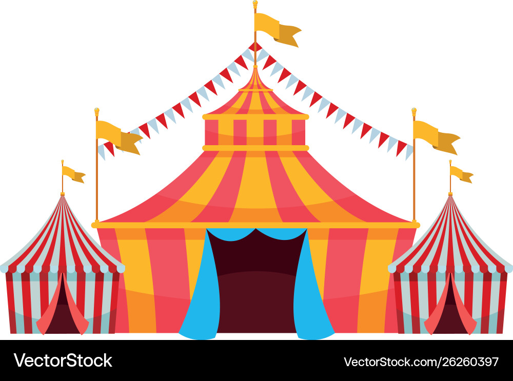 Big top circus with flag Royalty Free Vector Image