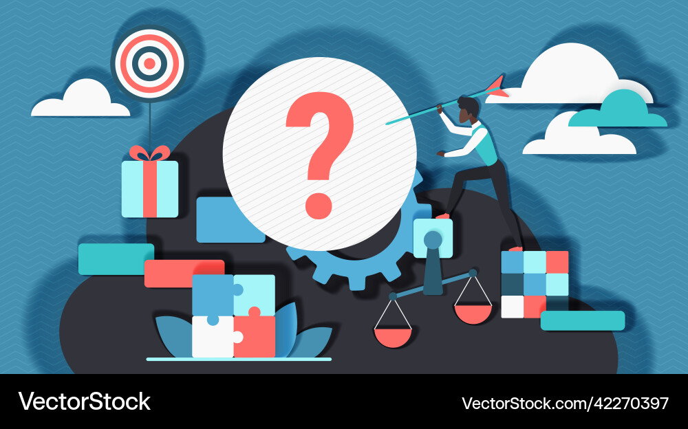 Business choice strategy decision of tiny Vector Image
