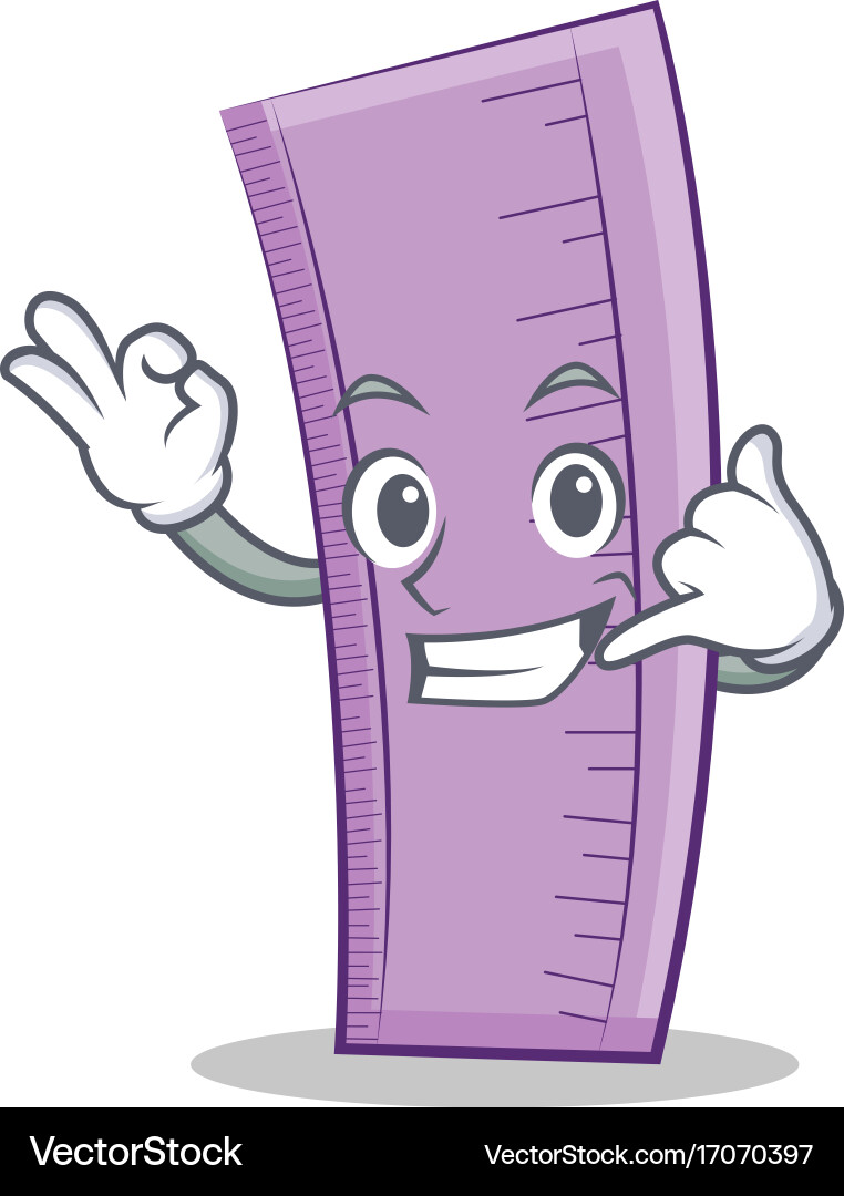Call me ruler character cartoon style Royalty Free Vector