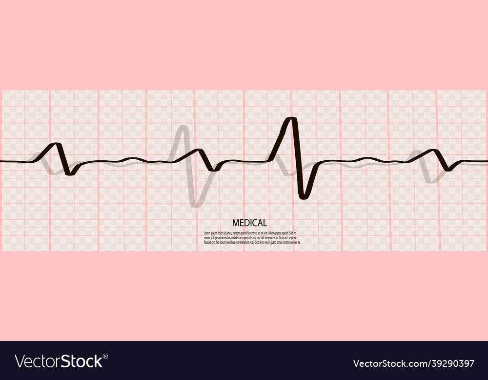 Cardiology concept with pulse rate diagram Vector Image