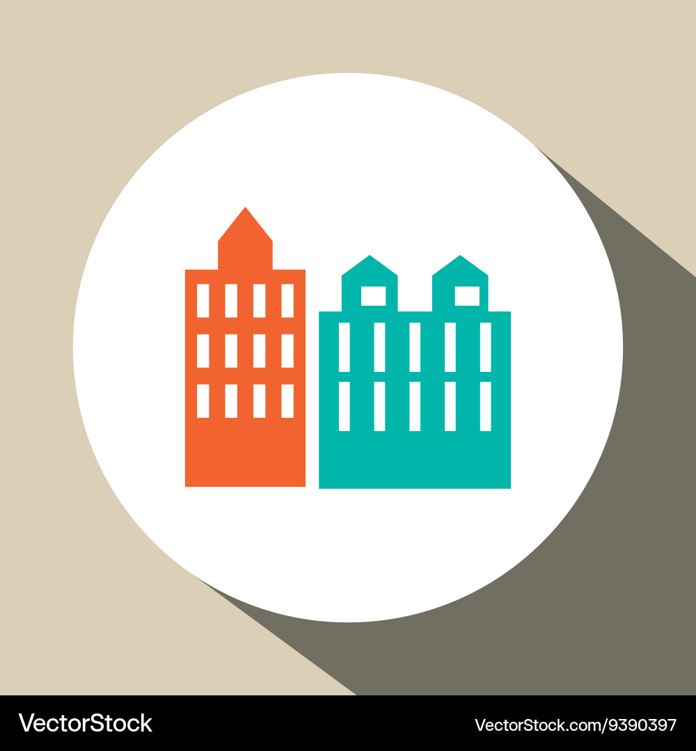City design building icon isolated Royalty Free Vector Image