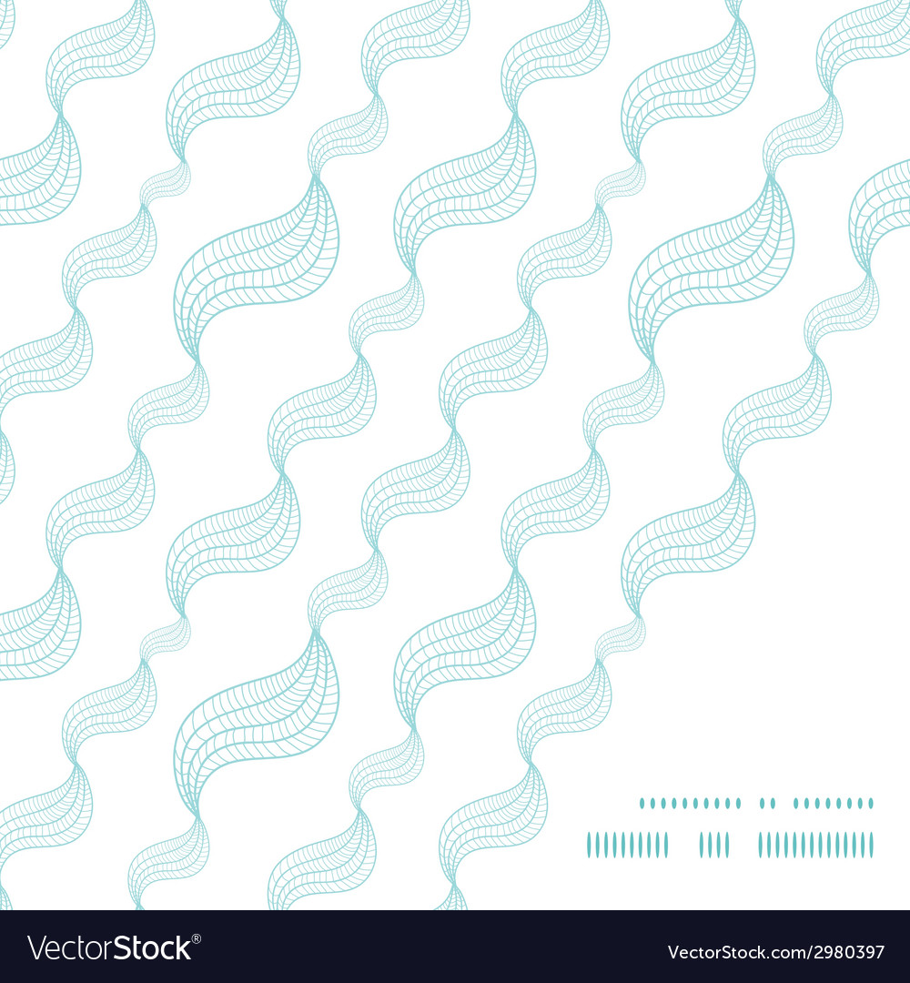 Diagonal abstract waves frame corner pattern Vector Image