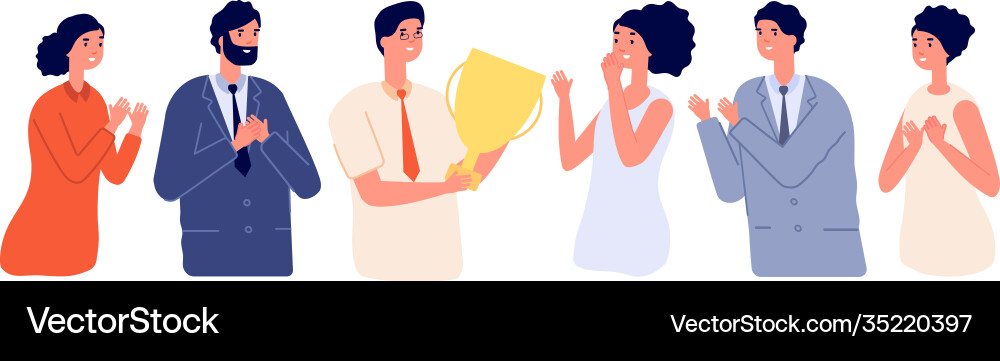 Employee congratulation emotional greeting Vector Image
