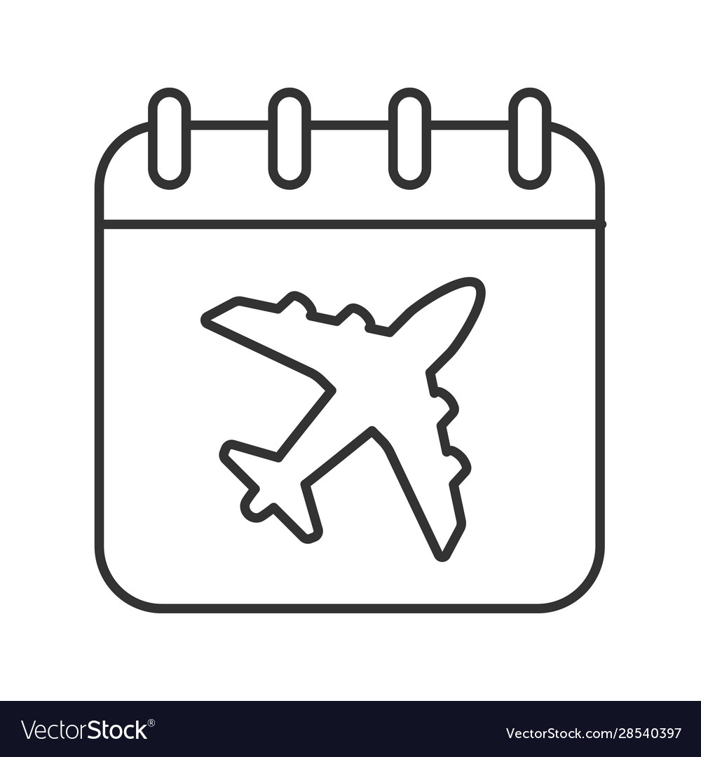 Flight date linear icon Royalty Free Vector Image