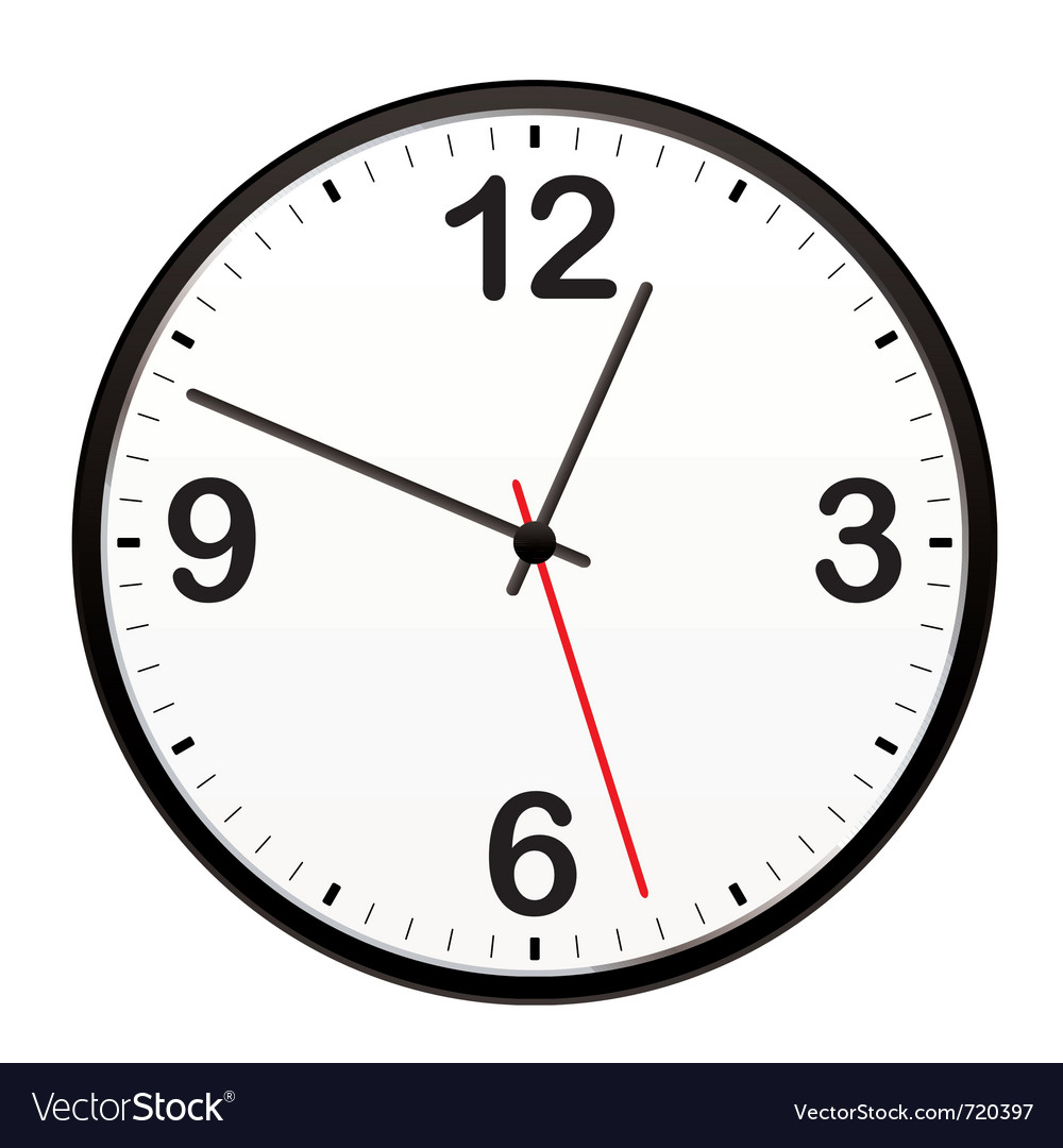 Illustrated clock Royalty Free Vector Image - VectorStock
