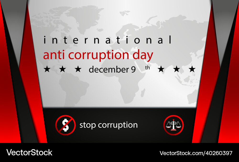 International anti-corruption day background Vector Image