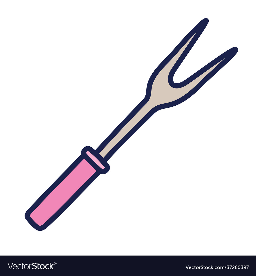 Kitchen fork isolated Royalty Free Vector Image