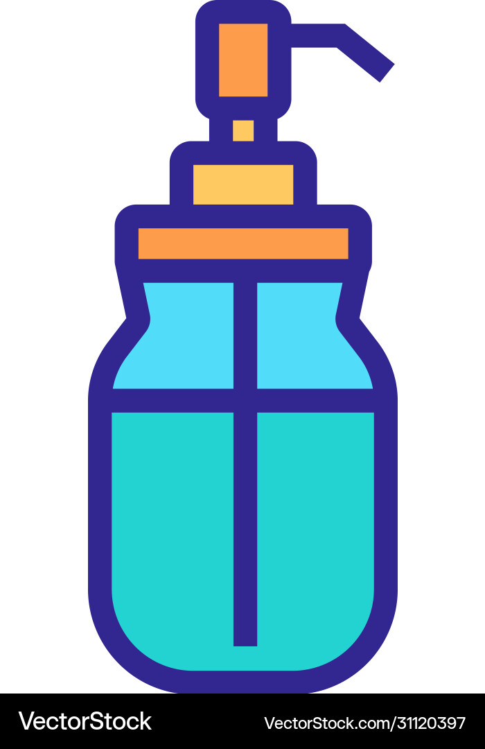 Liquid soap can with dispenser icon outline Vector Image