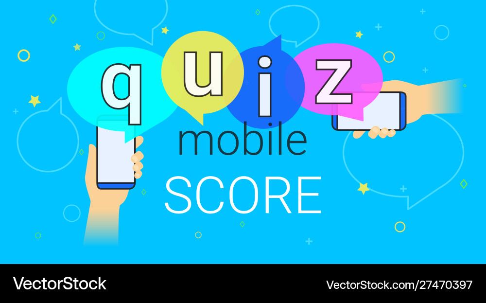 Mobile quiz interview and online high score game Vector Image