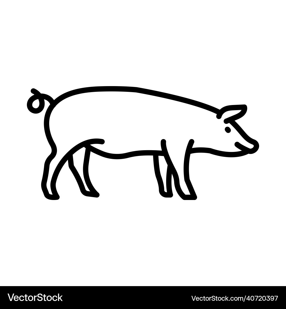 Pig outline icon animal Royalty Free Vector Image