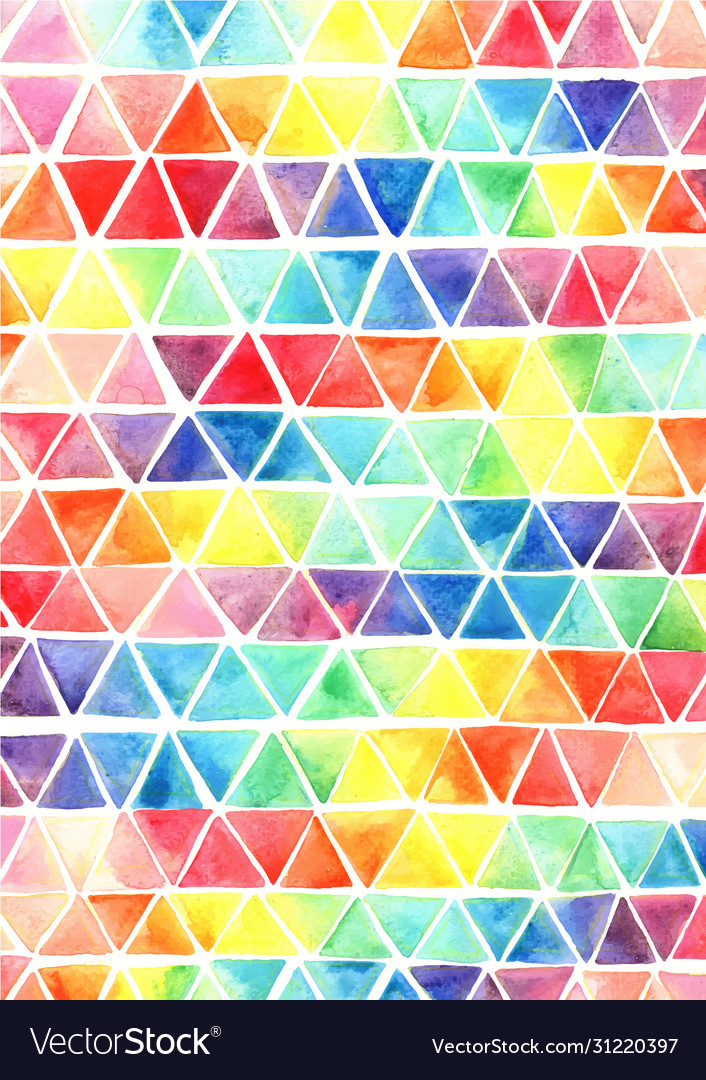 Rainbow colorful triangle shape watercolor Vector Image
