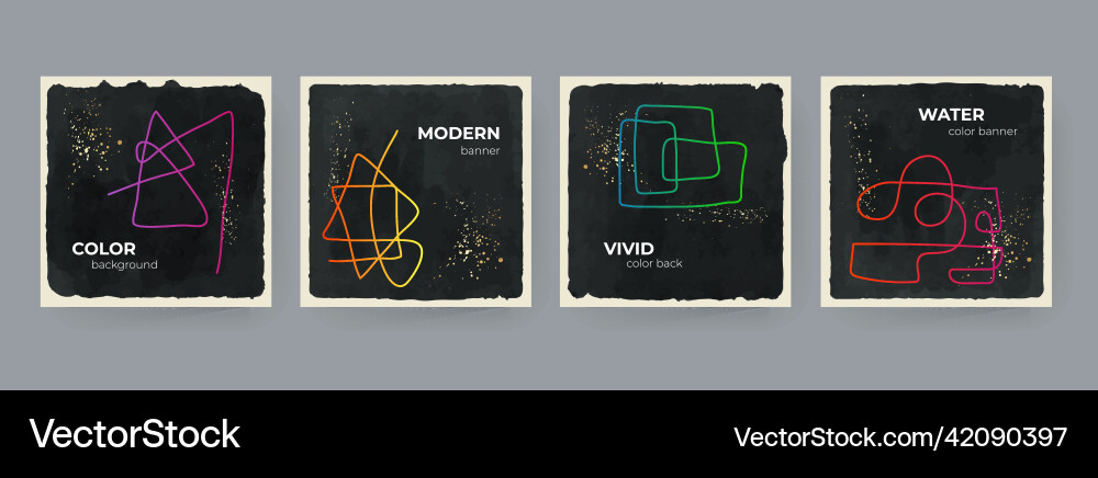 Set of abstract hand painted Royalty Free Vector Image