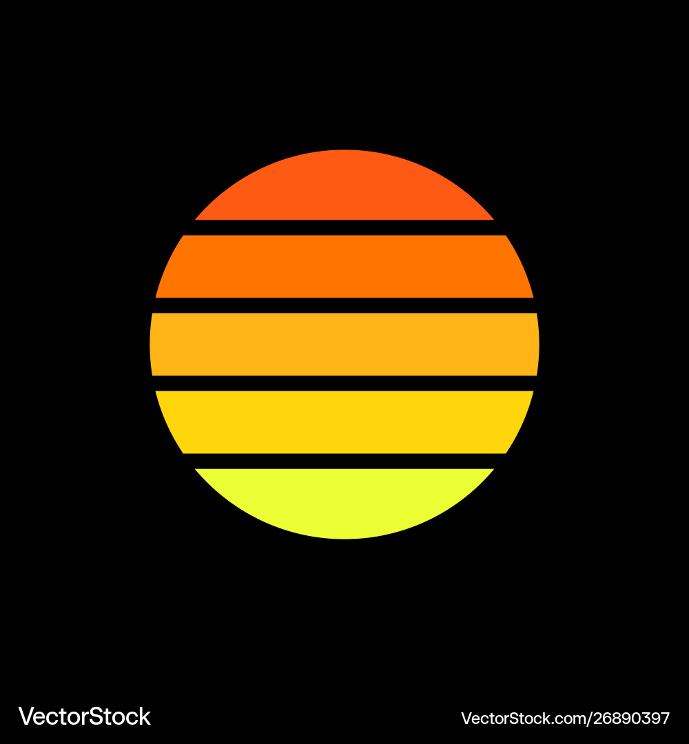 Sun logo colorful stripes symbol Royalty Free Vector Image