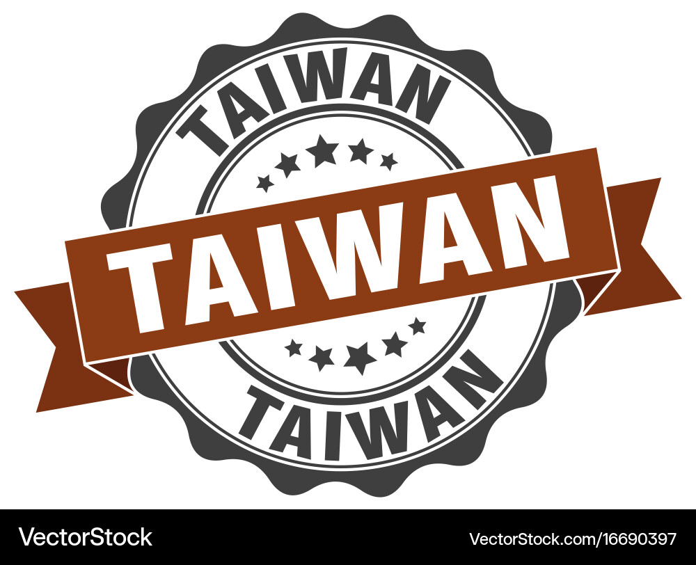 Taiwan round ribbon seal Royalty Free Vector Image