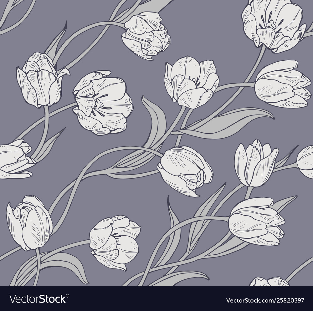 Tulips pattern Royalty Free Vector Image - VectorStock