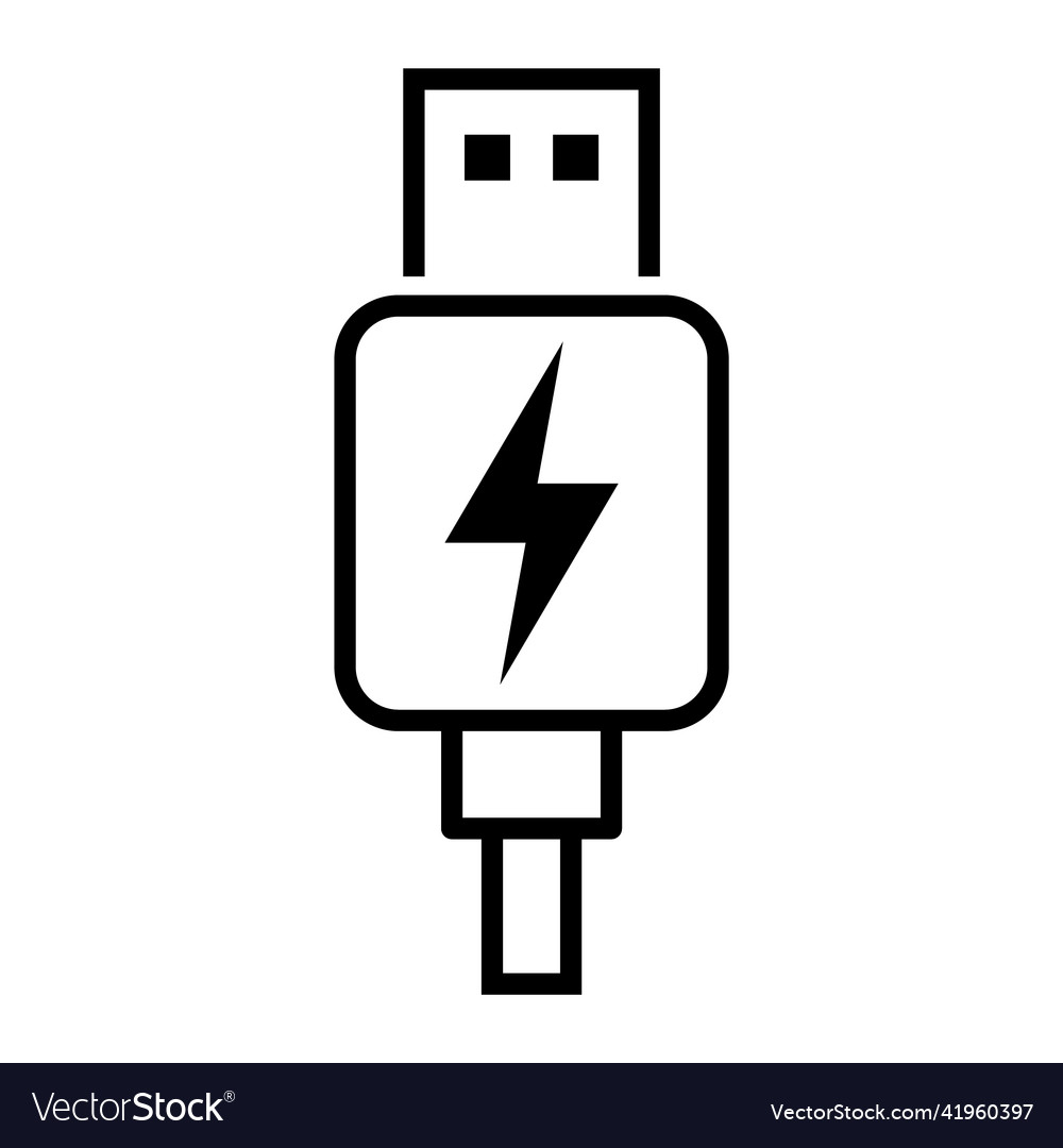 Usb plug cable icon technology connect device Vector Image