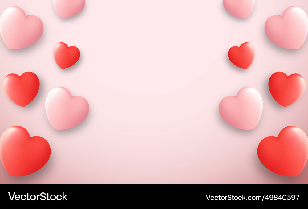 Valentines Day Background 3d Love For Banner Vector Image