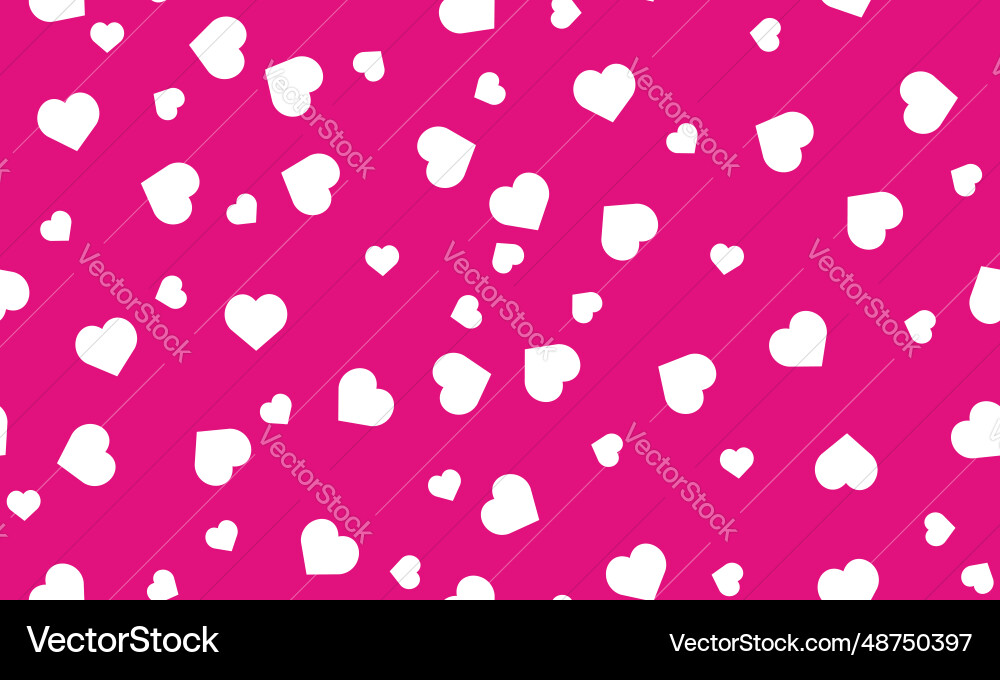 White love heart seamless pattern on pink Vector Image