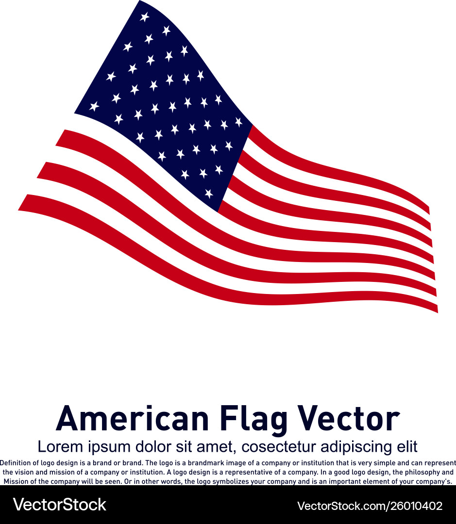 American flag design template icon symbol Vector Image