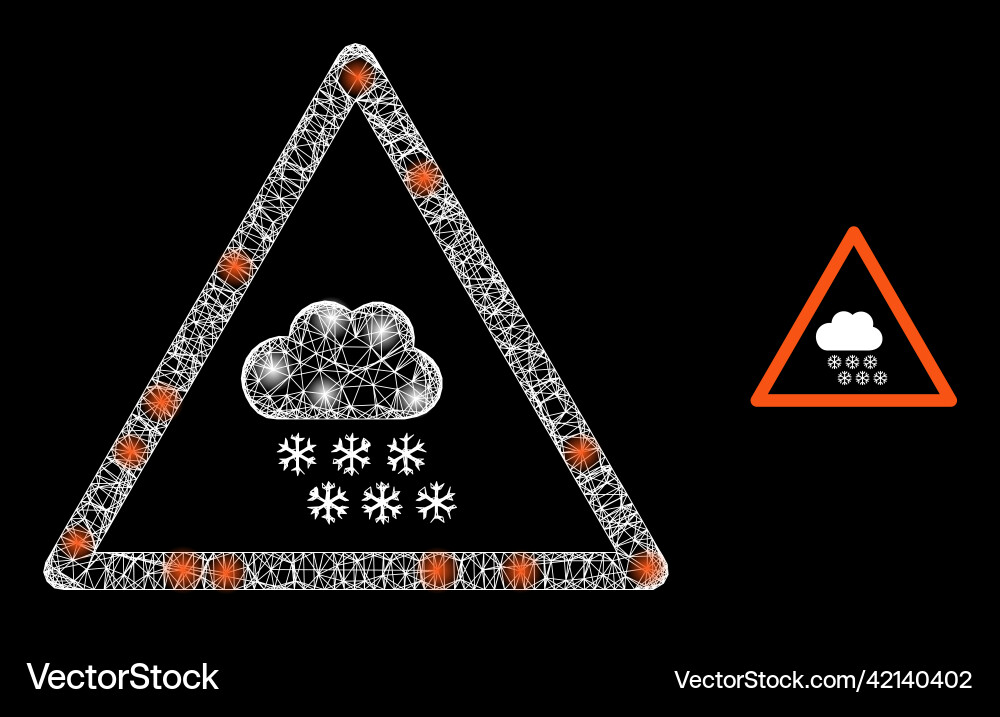 Bright net snow weather warning with glare Vector Image