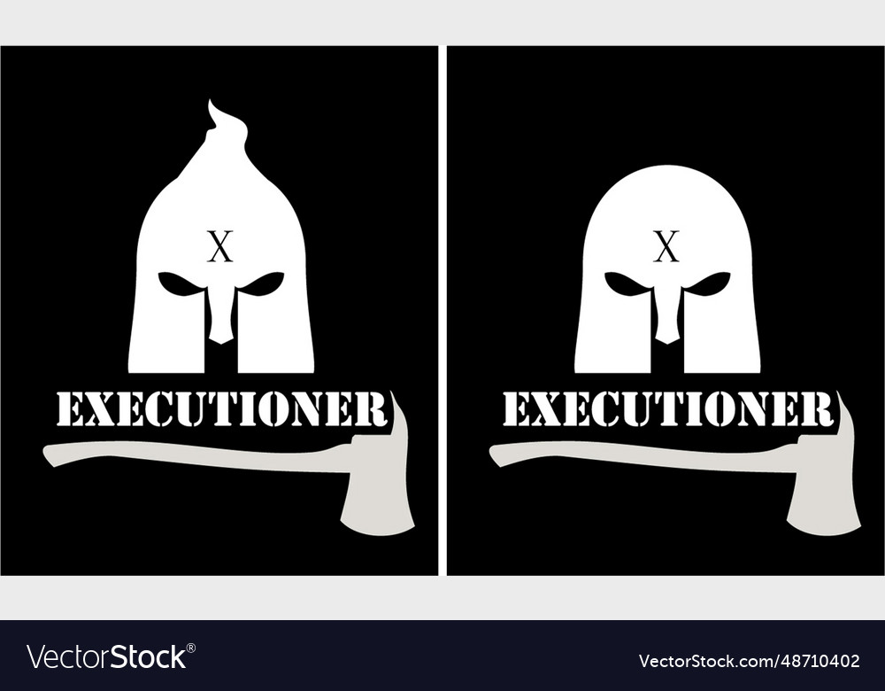 Executioner mask and axe Royalty Free Vector Image