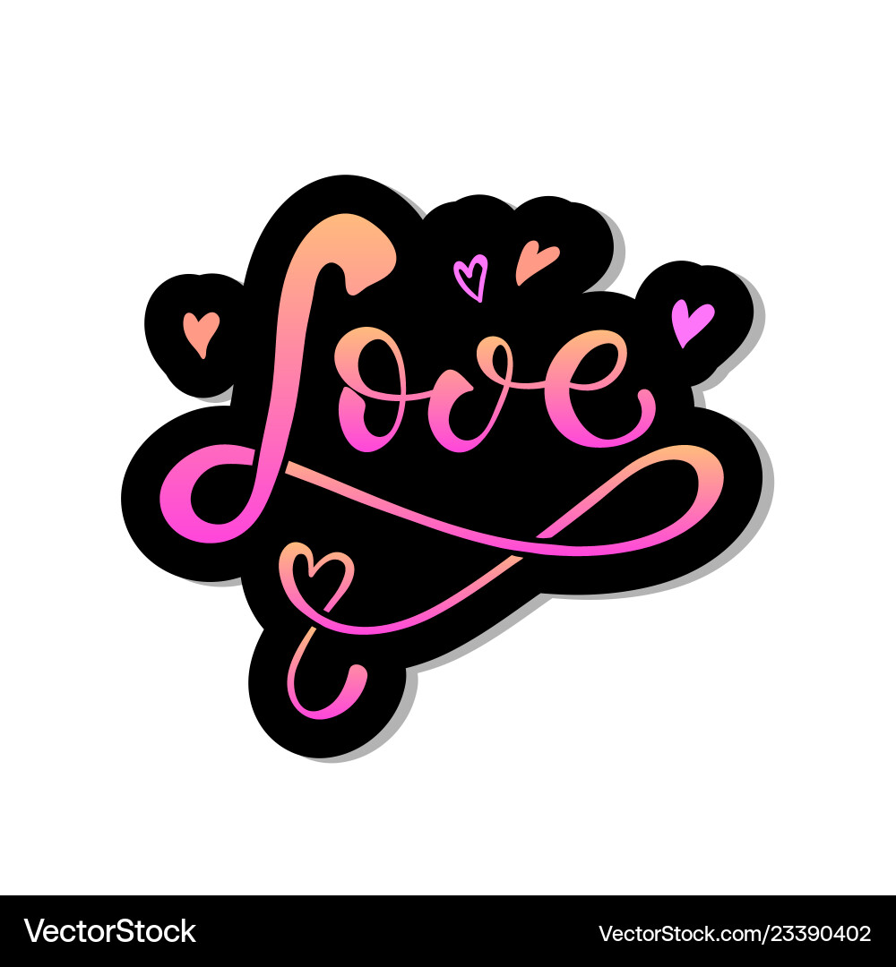Hand drawn love badge icon Royalty Free Vector Image