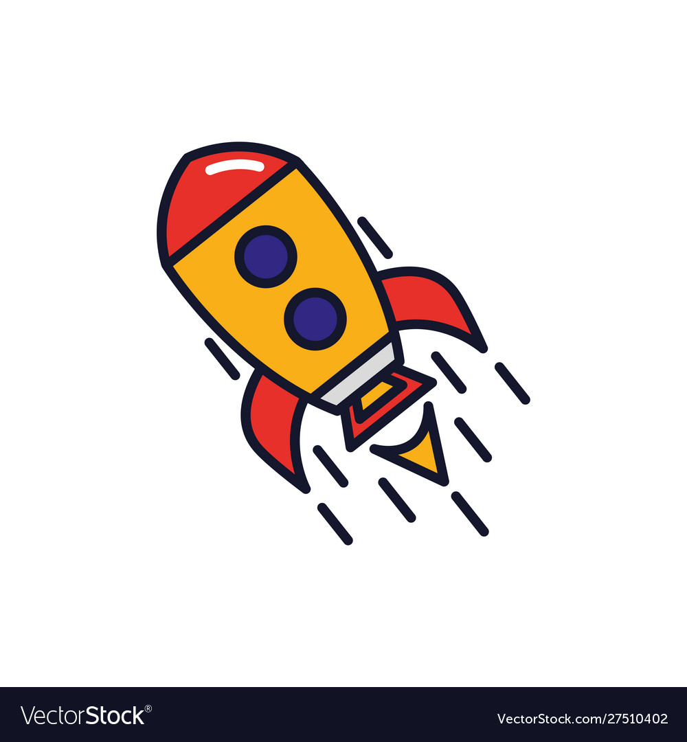 Isolated rocket icon fill design Royalty Free Vector Image