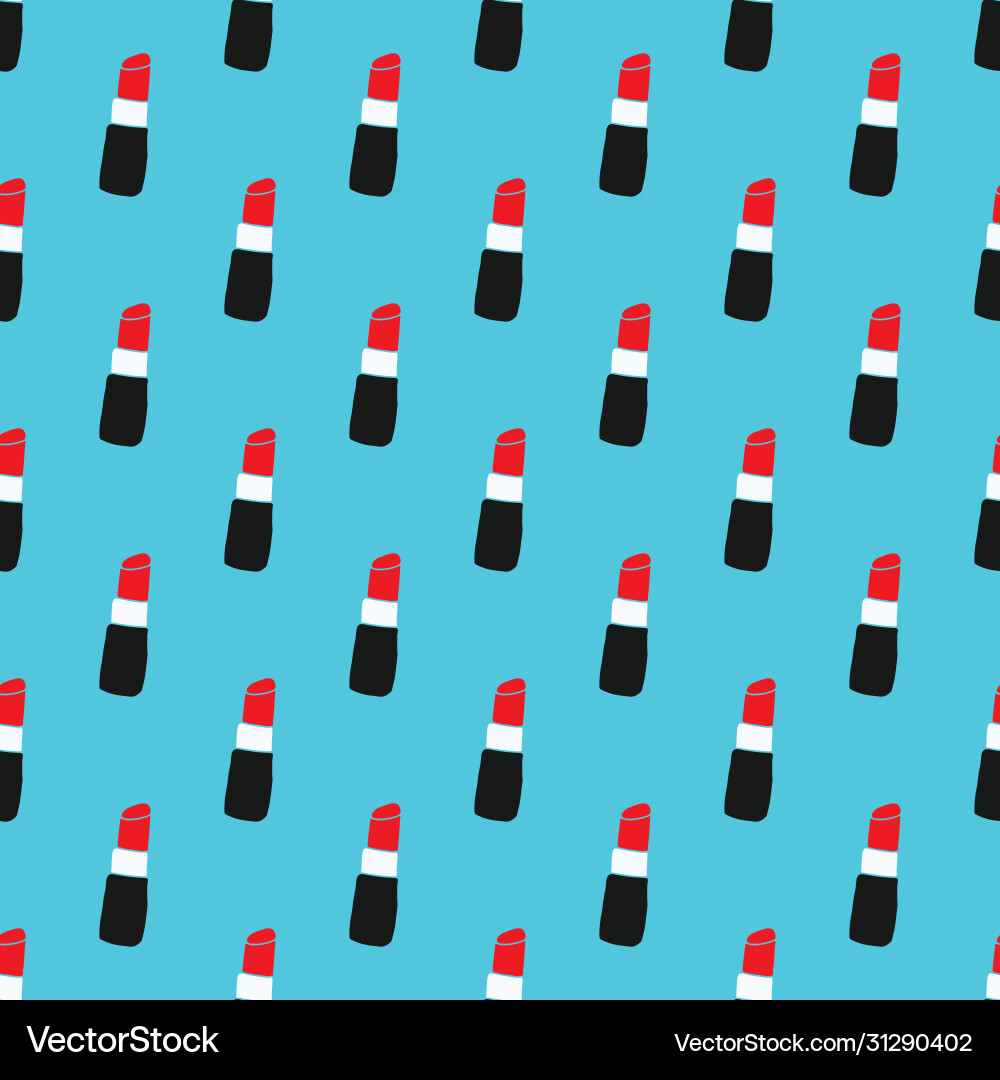 Lipstick seamless pattern hand drawn fashion Vector Image