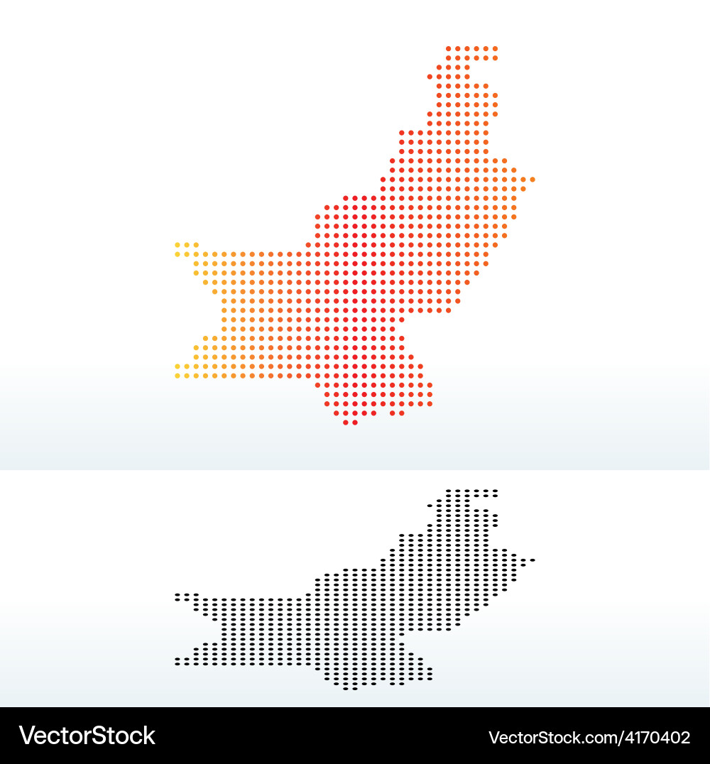 Map islamic republic of pakistan with dot pattern Vector Image