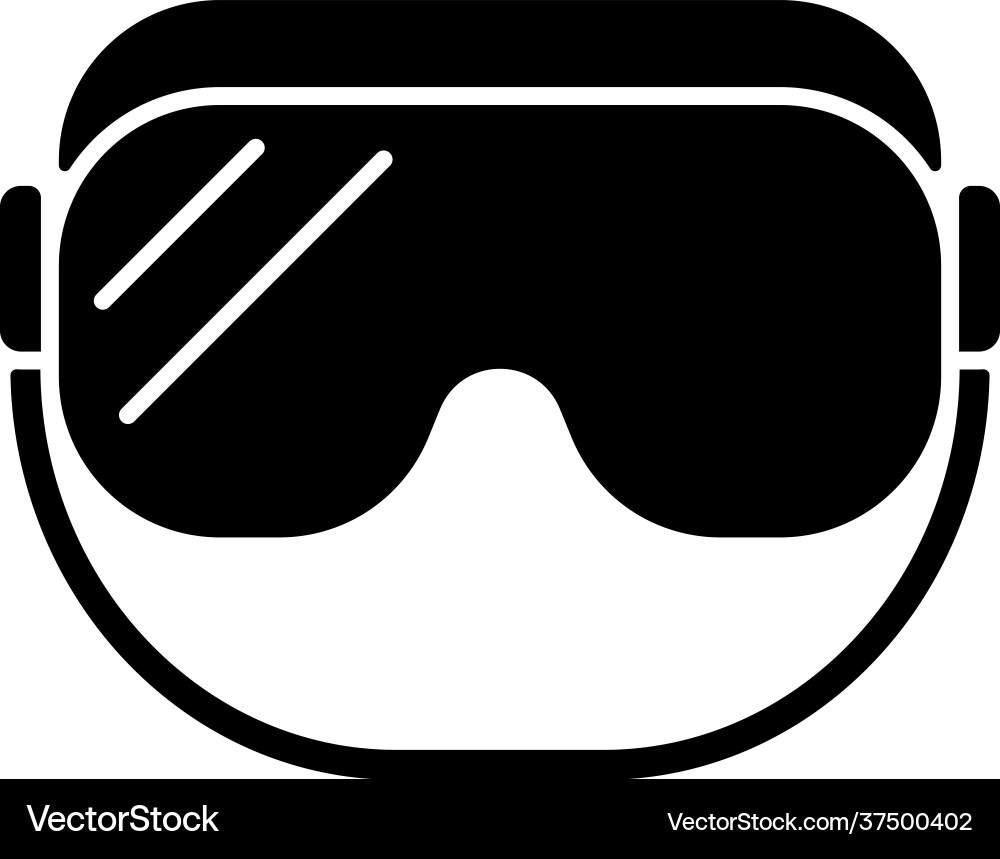 Medical goggles black glyph icon Royalty Free Vector Image