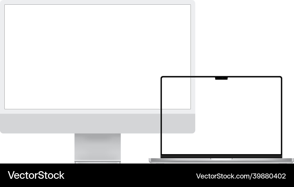 Modern glossy laptop isolated on white Royalty Free Vector