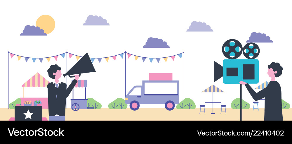 Movie people production Royalty Free Vector Image