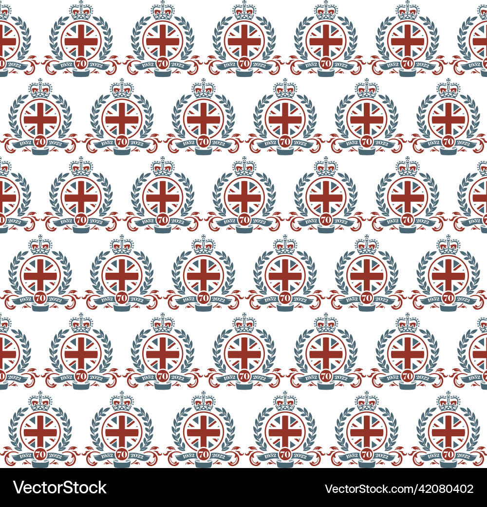 Queens platinum jubilee 1952 - 2022 seamless Vector Image