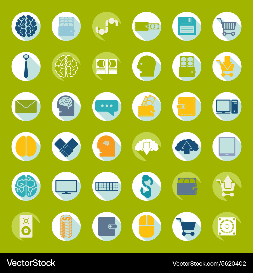 Set of flat icons Royalty Free Vector Image - VectorStock