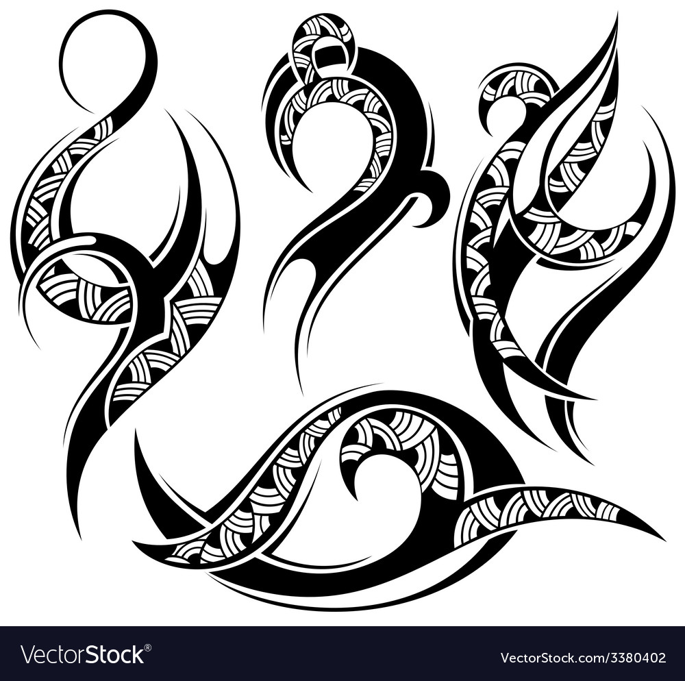Tattoo design elements Royalty Free Vector Image