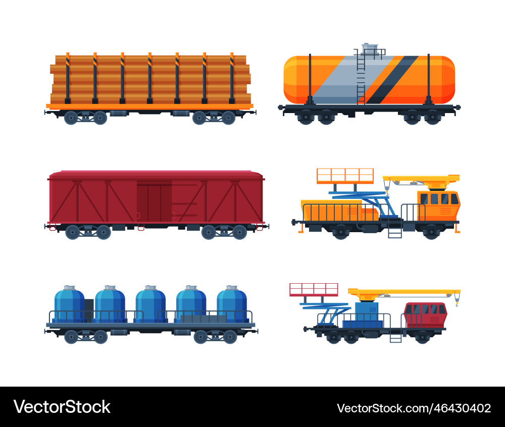 Train as rail freight and cargo transport service Vector Image
