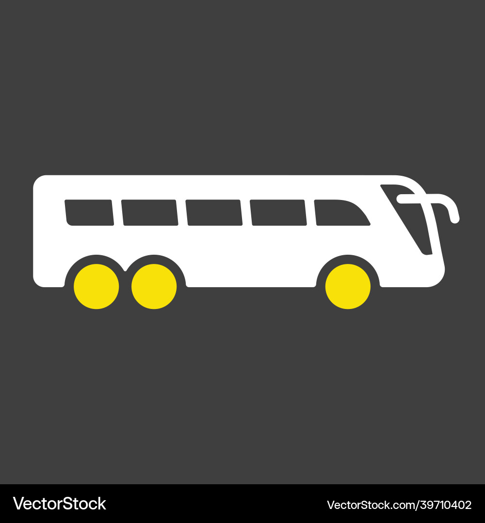 Travel bus flat icon on dark background Royalty Free Vector