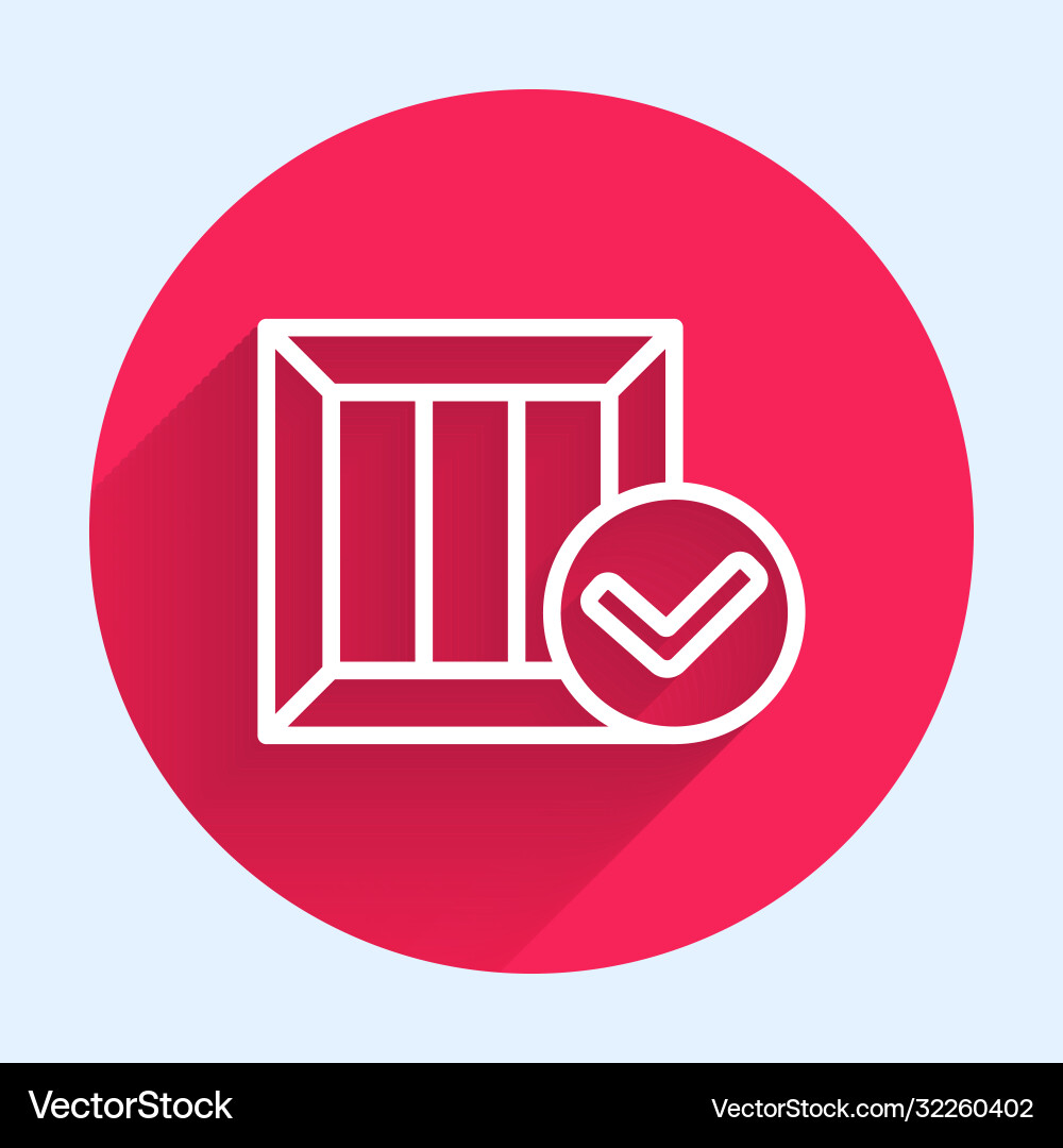 White line wooden box with check mark icon Vector Image