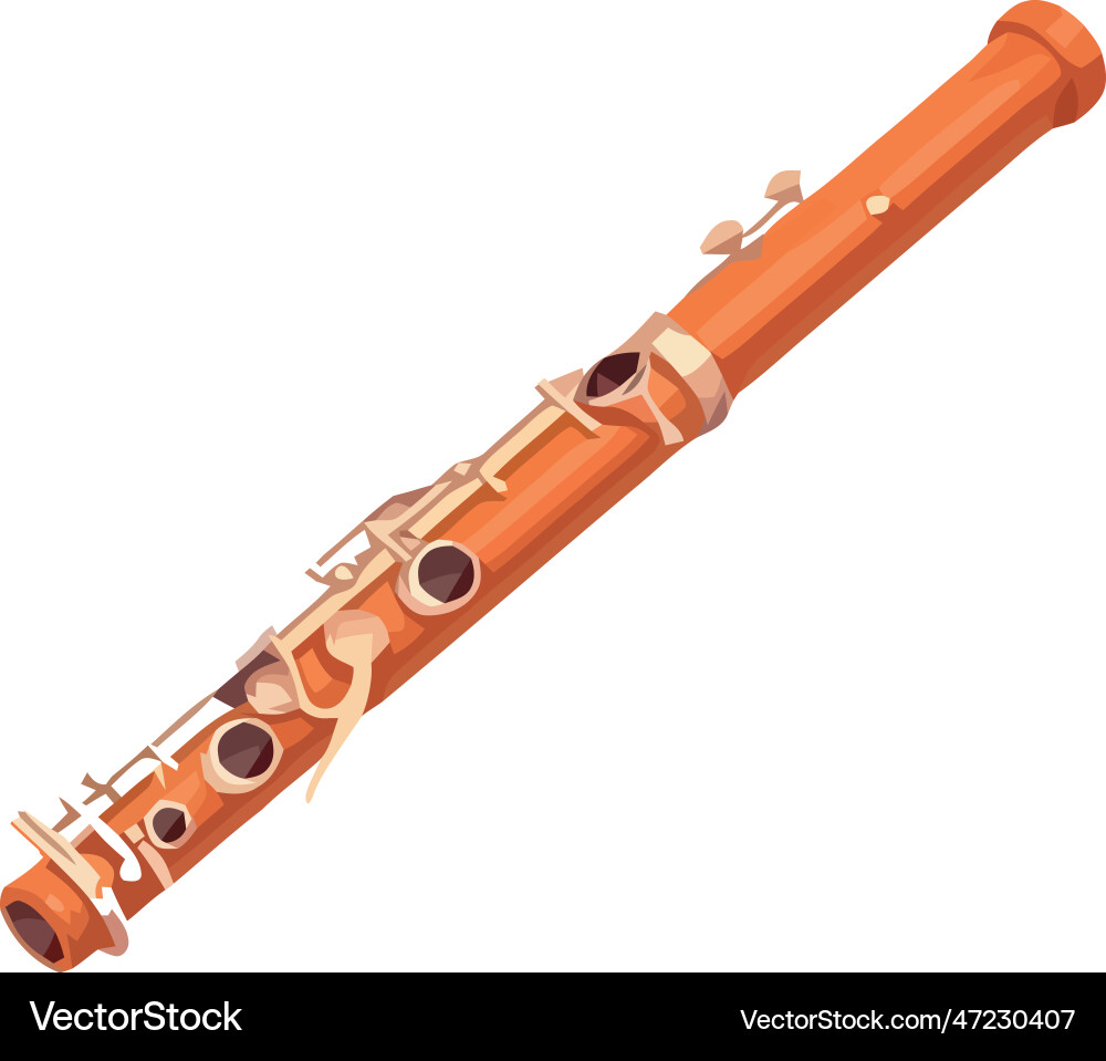 A shiny brass flute blowing sweet harmony Vector Image